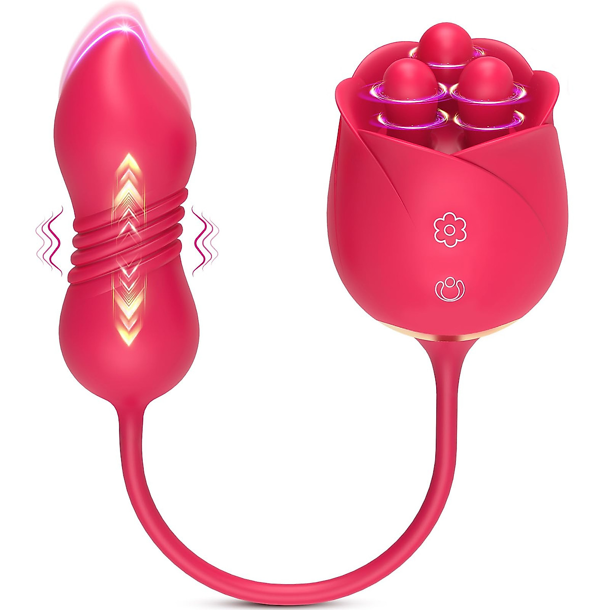 Sex Toys Rose Dildo Vibrator - Rose Sex Toy Thrusting Dildos, Fondling Vibrators Adult Toys, Female Vibrator Clitoris Stimulator, Couples Sexual Pleasure Stimulation Device, Consoladores Vibradores