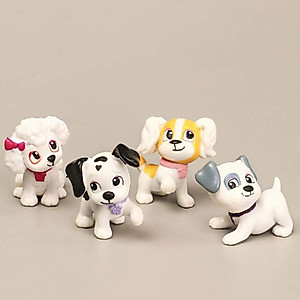 Dog Figurines Playset, 9 Pcs Realistic Detailed Puppy Figures Fairy Garden Miniature Dog Figurines Collection Playset Cake Toppers Christmas Birthday Gift