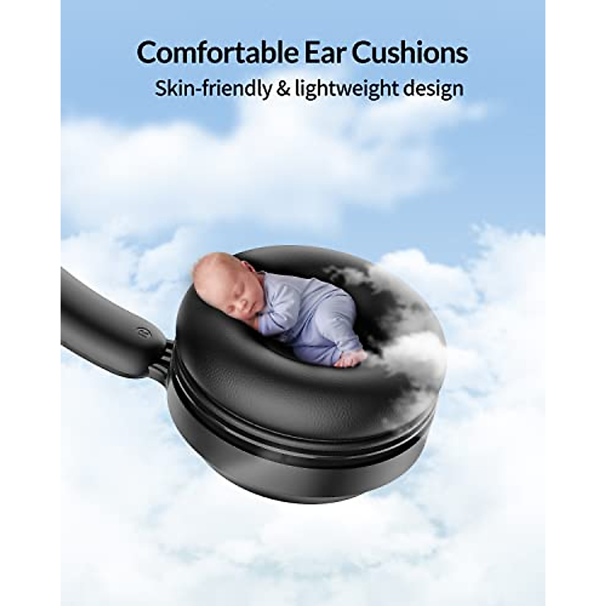 TZS Bluetooth Headphone for Computer, Wireless Headset with Noise Cancelling Mic for PC, 36H Lightweight On Ear Headphone with Mute Button, Suitable for Remote Working/Call Center/Online Class