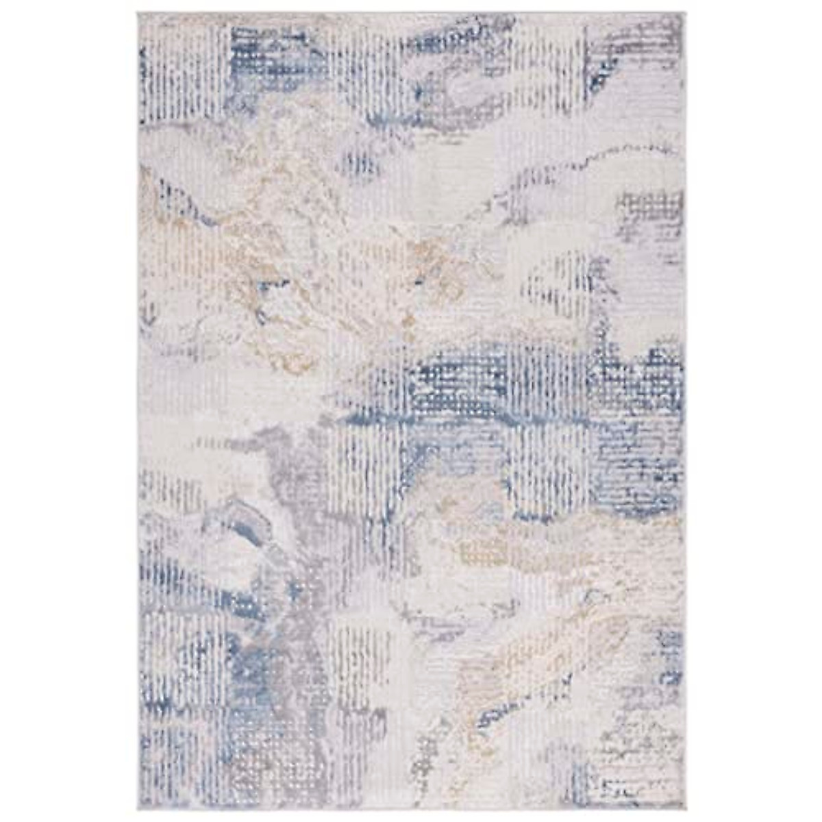 Safavieh Palma Collection Area Rug - 5'5" x 7'7", Beige & Light Blue, Modern Abstract Design, Non-Shedding & Easy Care, Ideal for High Traffic Areas in Living Room, Bedroom (PAM350B)
