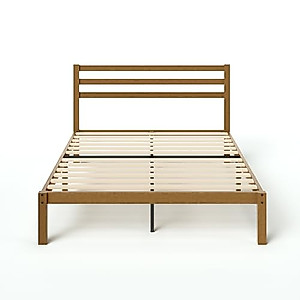 Zinus Leah Bamboo Platform Bed Frame, No Box Spring Needed, Wood Slat Support, Easy Assembly, Queen