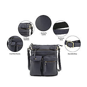 Jessie & James Robin Multipocket Concealed Carry Crossbody Bag with Lock and Key - Navy
