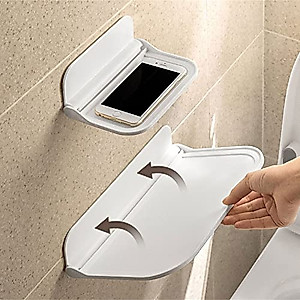 Aurgiarme Wall Mounted Foldable Storage Shelf Multipurpose Organization Holder for Kitchen Bathroom Towel Rack Supplies