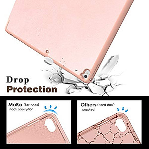 MoKo Case Fit iPad Pro 12.9 2017/2015 with Apple Pencil Holder - Slim Lightweight Smart Shell Stand Cover Case with Auto Wake/Sleep Fit Apple iPad Pro 12.9 inch Tablet (1st & 2nd Gen),Rose Gold