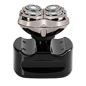 Skull Shaver Pitbull Silver PRO Electric Head & Face Shaver for Men, Wet/Dry 4 Razor Hair Trimmer - 4D Rechargeable Rotary Shaver with Lithium-Ion Battery & Cordless USB - Water Resistant Grooming Kit