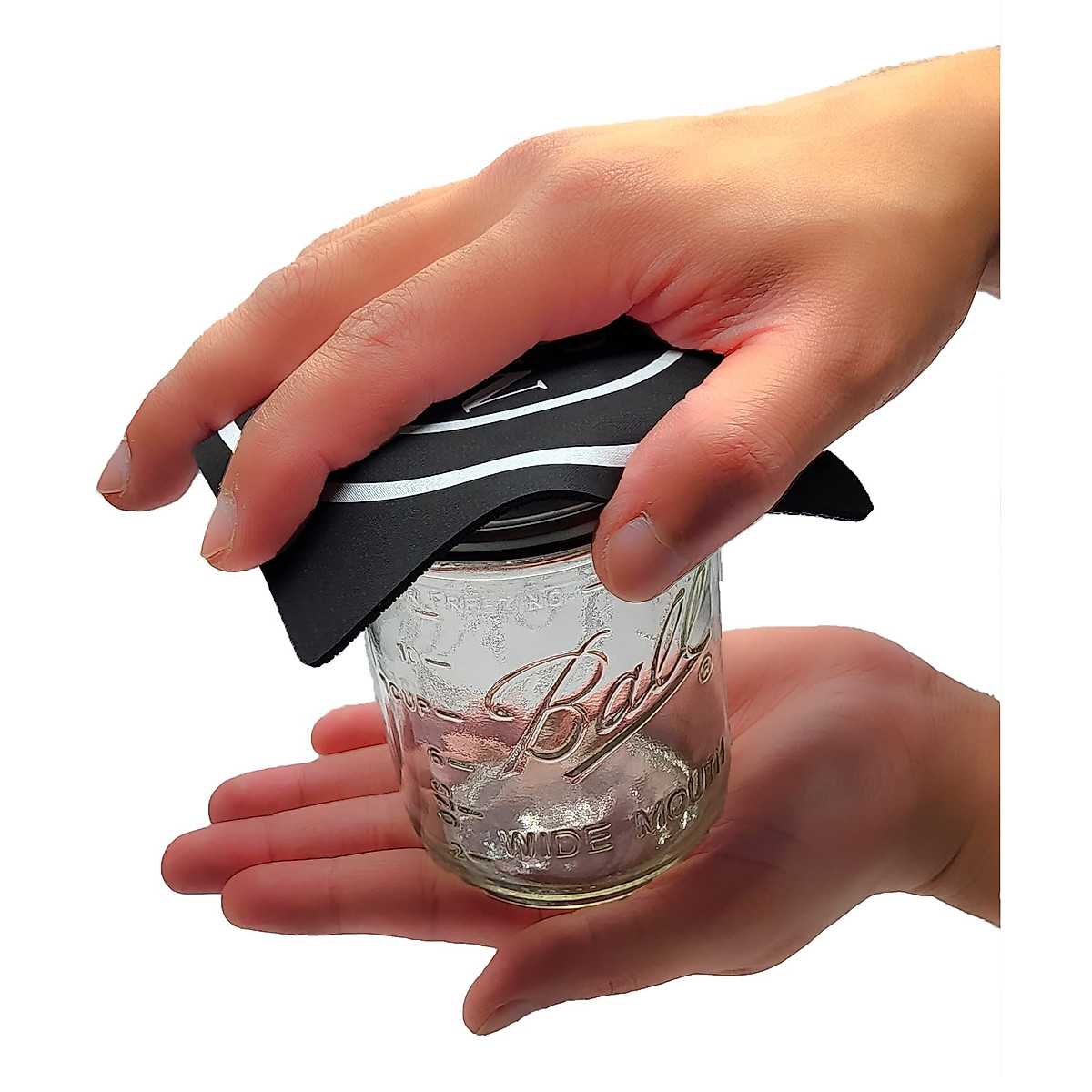 Wide Mouth Mason Jars 16 oz - (6 Pack) - Ball Wide Mouth Pint 16-Ounces Mason Jars With Airtight lids and Bands - For Canning, Fermenting, Pickling, Freezing, Storage + M.E.M Rubber Jar Opener Included