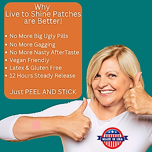 Live To Shine Ginkgo Biloba Patch - 30 Gingko Transdermal Patches - One Month Supply for Women and Men - USA Made