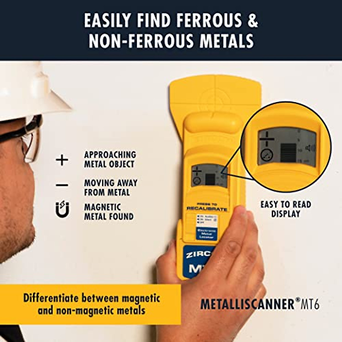 Zircon MetalliScanner MT6 Professional Metal Detector,Yellow,12.17 x 8.23 x 3.58 inches