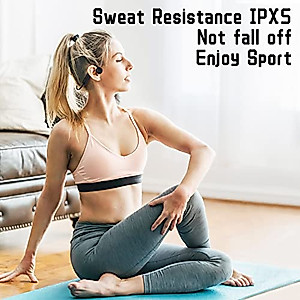 G GROWTEK Bone Conduction Headphones, Open Ear Headphones Bluetooth Sports Headsets, IP55 Waterproof 10 Hours Music Time Long Battery Life Headphones for Running, Cycling, Hiking, Yoga, Skateborading