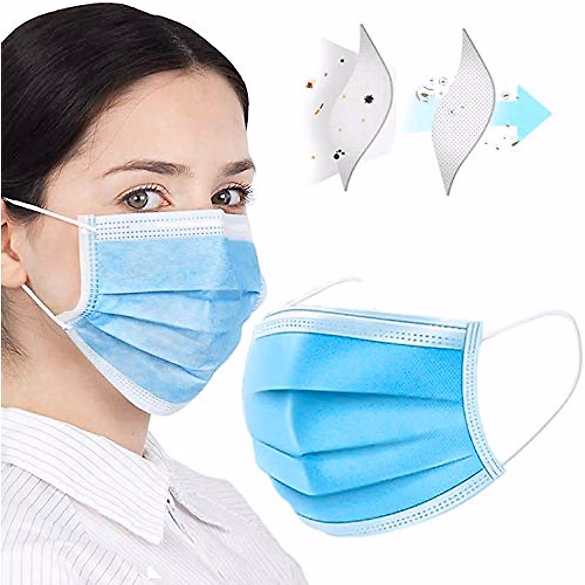 TATUBE 50Pcs Mouth, Disposable Face Mask for Unisex Outdoor, Protection Anti Dust Mask