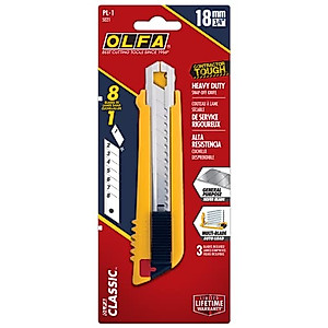 OLFA 18mm Heavy-Duty Multi Blade Utility Knife (PL-1) - Multi-Purpose Precision Knife w/Multi-Blade Chamber for Extended Use, Snap-Off Blades, Replacement Blades: Any OLFA 18mm Blade