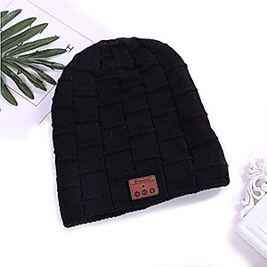 Upgraded Bluetooth Beanie Unisex for Heartwarming Xmas Gifts Outdoor Sports Skiing Skating Jogging with V5.0 Bluetooth Beanie Hats Wireless Headphone Built-in Mic Suit (Dark Grey)