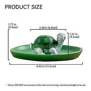 CHUNCHE Cute Turtle Incense Holder for Sticks, Incense Burner with 30 Incense Sticks, Handmade Ash Catcher for Home Decoration (Green)