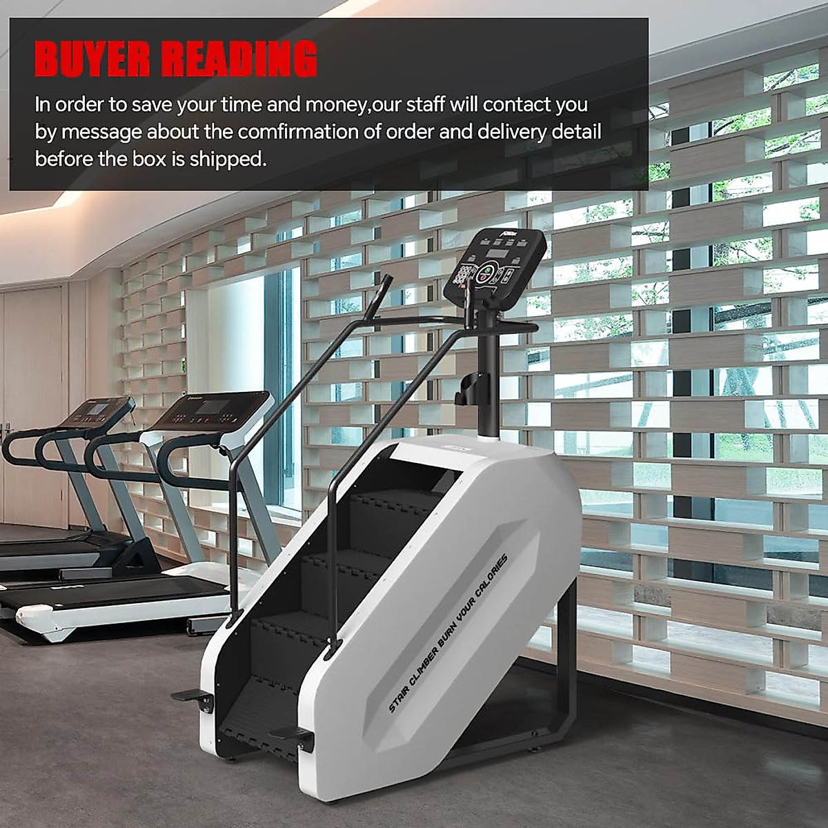 SPART Stair Climber with LED Screen, Commercial Grade Stepmill Exercise Machine, 15 Speed Levels Stair Climber Stepping Machine for Cardio and Lower Body Workouts, 660LBS, 15-164 Steps/Minute, White