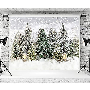 Kate 7×5ft Christmas Photo Backdrop Winter Christmas Tree Flashing White Snow Forest Christmas Party Decoration Portrait Photography Tomguncies Photos Video
