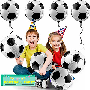 12 Pack 4D Soccer Ball Balloons 22 Inch Soccer Foil Balloons Soccer Helium Balloons for Soccer Birthday Themed World Cup Party Decorations