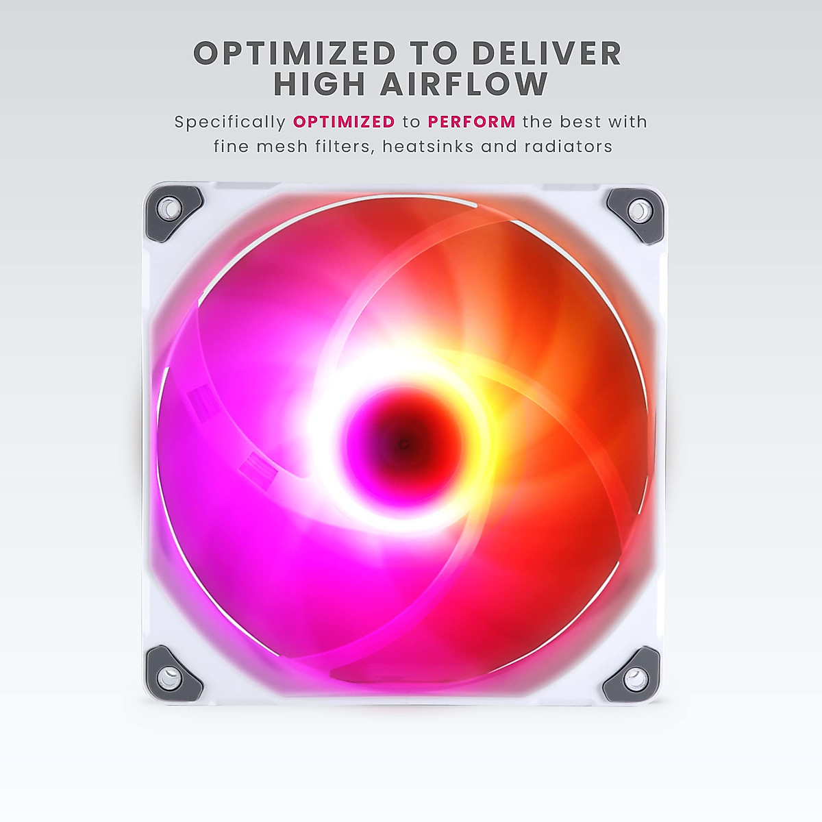 Phanteks (PH-F140SK_DRGB_PWM_WT01_3P) SK140 DRGB PWM Fan 3Pack – 3X 140mm Fan, high Airflow Nine-Blade Design, DRGB Lighting, Rubber dampening washers - White