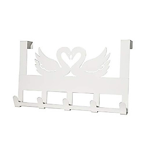 Mango Steam Over-The-Door Organizer Hanger for Towels, Hats, Hoodies, Coats, Backpacks, & Keys (Swan, White)
