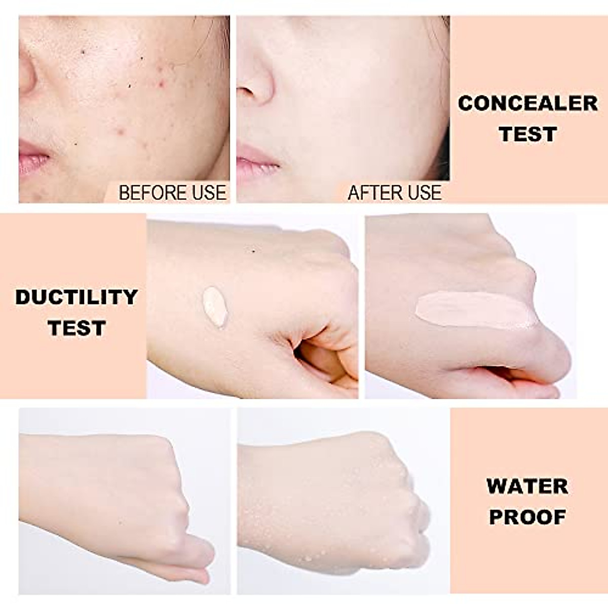 2 Pack Liquid Foundation Cream for Face Makeup,Durable Full Coverage Matte Concealer Make Up,Oil Control & Waterproof Base Primer -1+1 Fl.Oz-BEIGE 4#