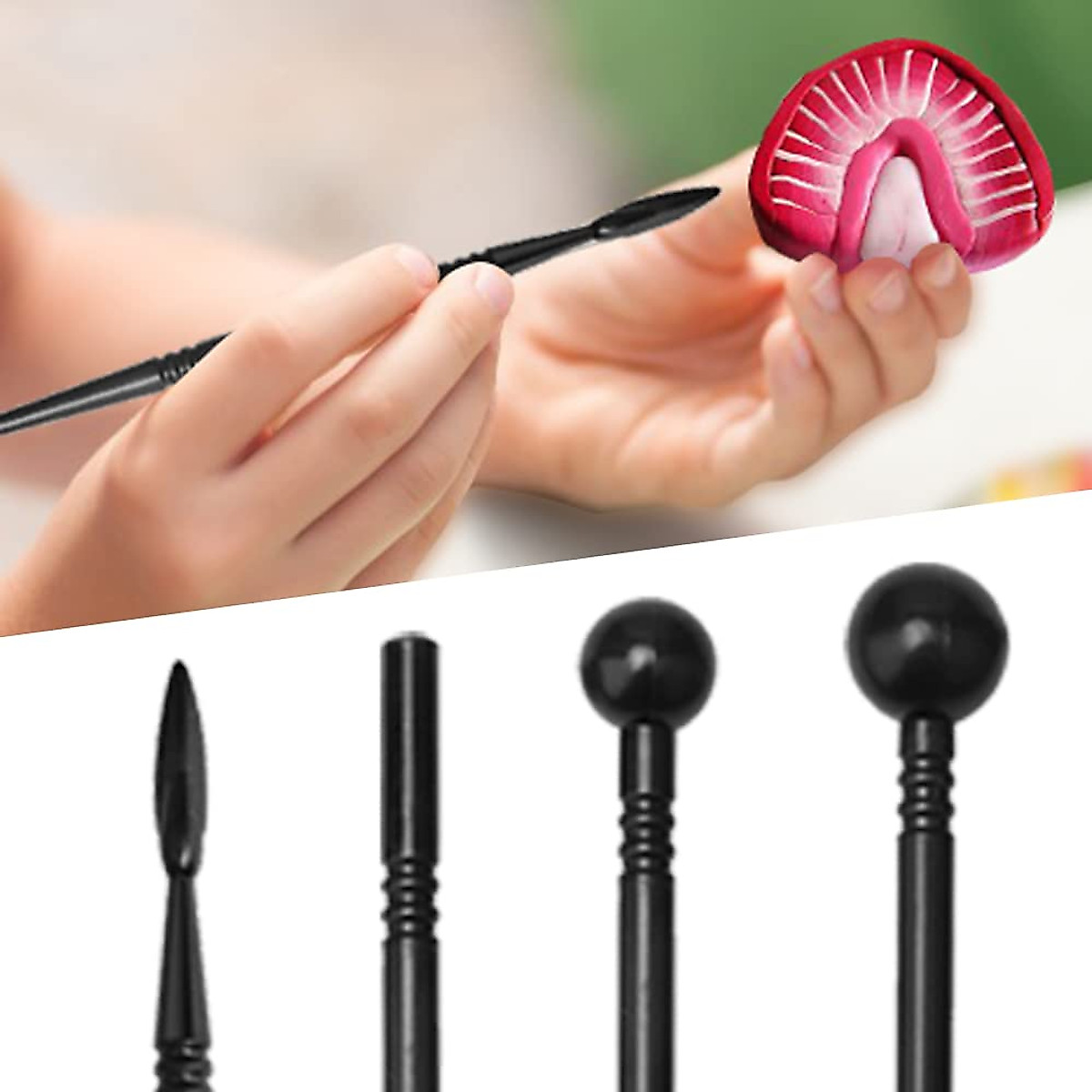 iMilotoz 18 PCS Clay Tools, Polymer Clay Sculpting Tools, Portable Double Sided Pottery Tools for Modeling, Carving, Molding, DIY Crafting, Nail Art