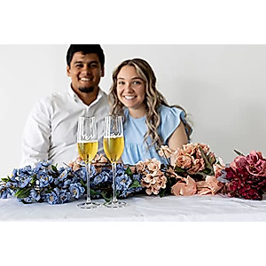 Pearhead Mr. & Mrs. Champagne Flute Set, Wedding Toasting Glasses, Wedding Champagne Glasses, His and Hers Wedding Day Glasses, Wedding or Bridal Shower Gift Idea