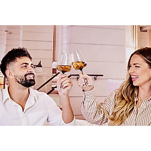 Hotel Collection Smoke Stem White Wine Glasses | Stylish Tinted Long Stem Wine Glasses with A Narrow Mouth for Enhancing the Body, Flavor, and Aroma of White Wine | 4 Glasses