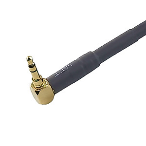 WJSTN Right Angle Male XLR to 3.5mm Adapter,3.5mm (1/8 Inch) TRS to XLR Stereo Male to XLR Male Cable (1feet)