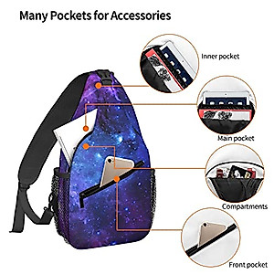 Dujiea Crossbody Backpack For Men Women Sling Bag, Star Galaxy Chest Bag Shoulder Bag Lightweight One Strap Backpack Multipurpose Travel Hiking Daypack
