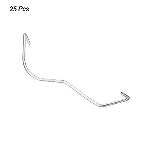 PATIKIL 3.3x0.9 Cage Door Hook, 25Pcs Stainless Steel Durable Singe Wire Water Pipe Latch Hook for Locking and Fixing Rabbit Pig Poultry Cage, Silver