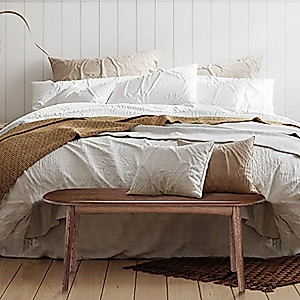 Fancyarn Wood Bench, 47" L FAS Grade 100% Solid Oak Wood Bench w/Rounded Corner, Large Comfortable Seat, Firm Mortise & Tenon Structure, Long Bench for Dining Room, Entryway, Bedroom