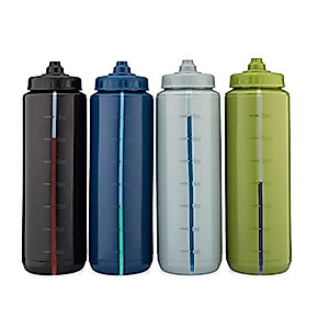 Hydra Cup - 4 PACK - 32oz Squeeze Water Bottles Bulk Set, BPA FREE, For Sports, Cycling, Bike, Quick Squirt Hydration, Shaker Cup Wire Whisk Included.