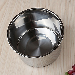 Stainless Steel Stew Pot Non Stick Multi Functional Original Flavor with Lid Convenient and Practical for Seasoning, Soups and Containers (Large 16x16x11cm/6.3x6.3x4.33in)