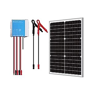 Newpowa 30W(Watt) Solar Panel Monocrystalline12V High Efficiency PV Module for Rv Marine Boat Water Pump Off Grid (30W Waterproof Kit)