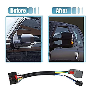 X AUTOHAUX 2 Set Tow Mirrors Wiring Harness Connector 8 Pin to 22 Pin for Ford F150 2015-2019 Trucks Tow Mirror Adapter Mirror Conversion Harness for Turn Signals Puddle Clearance Light
