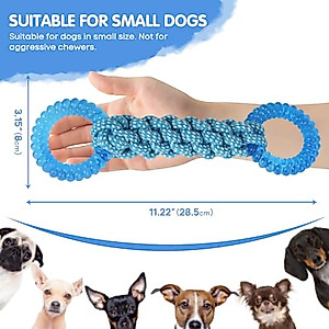 COMFPET Interactive Dog Toy Tug-of-war Toy, Dental Cleaning Chew Toys for Boredom, Outdoor Toy for Small Medium Large Dogs(Blue Rings)