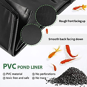 Topdeep 10x15 ft Pond Liner, LDPE 20 Mil Thickness Fish Pond Liners for Outdoor Ponds, Pond Skins for Waterfall, Fish or koi Pond, Fountains and Bed Planter