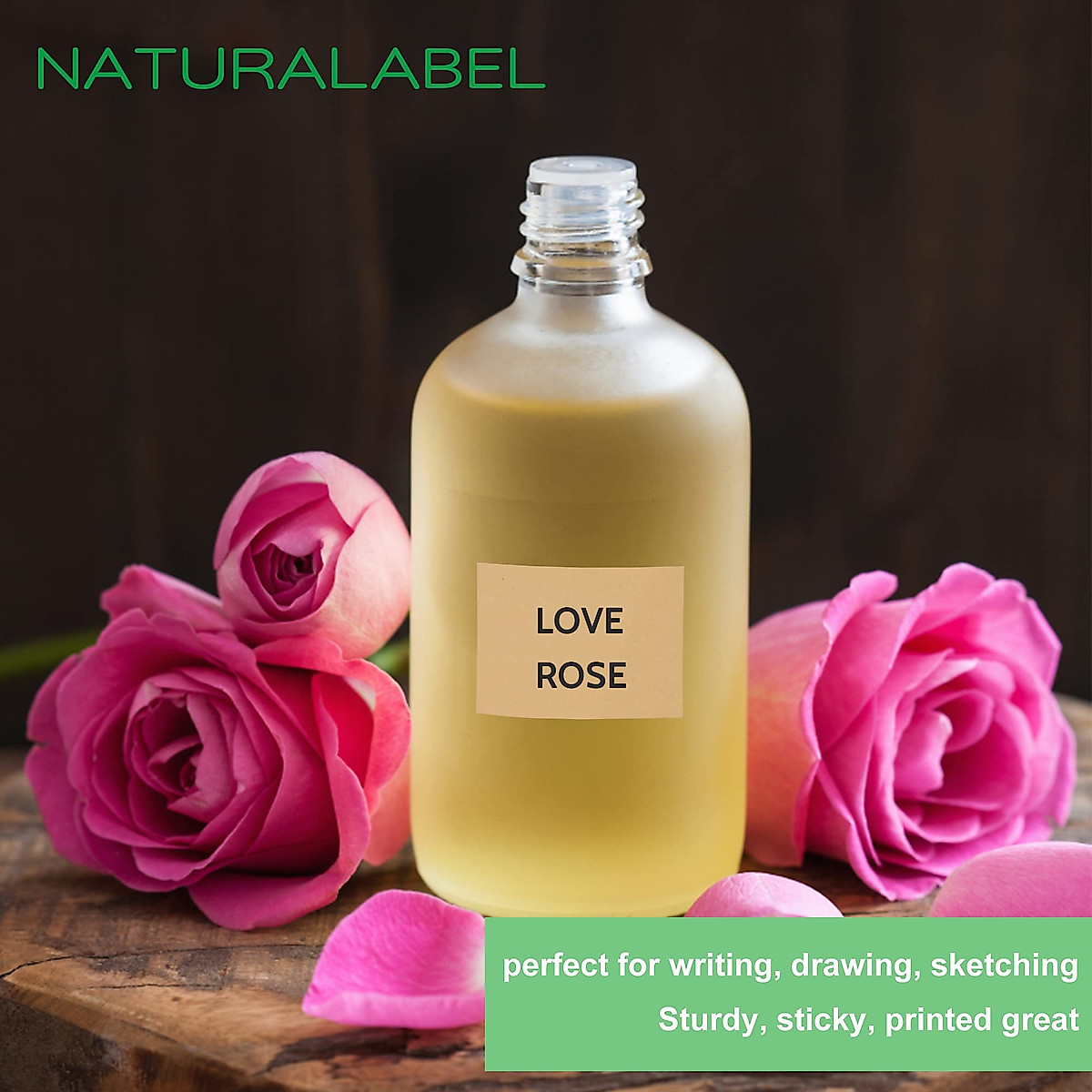 NATURALABEL 100 Full Sheets Sticky Printable Brown Kraft Paper Sticker Labels 8.5" x 11" Self Adhesive Labels for Laser & Inkjet Printer