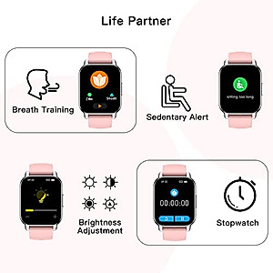 Popglory Smart Watch Call Receive/Dial, 1.85'' Smartwatch with AI Voice Control, Blood Pressure/SpO2/Heart Rate Monitor, Fitness Tracker Watch with 2 Straps for Men & Women iOS & Android Phones