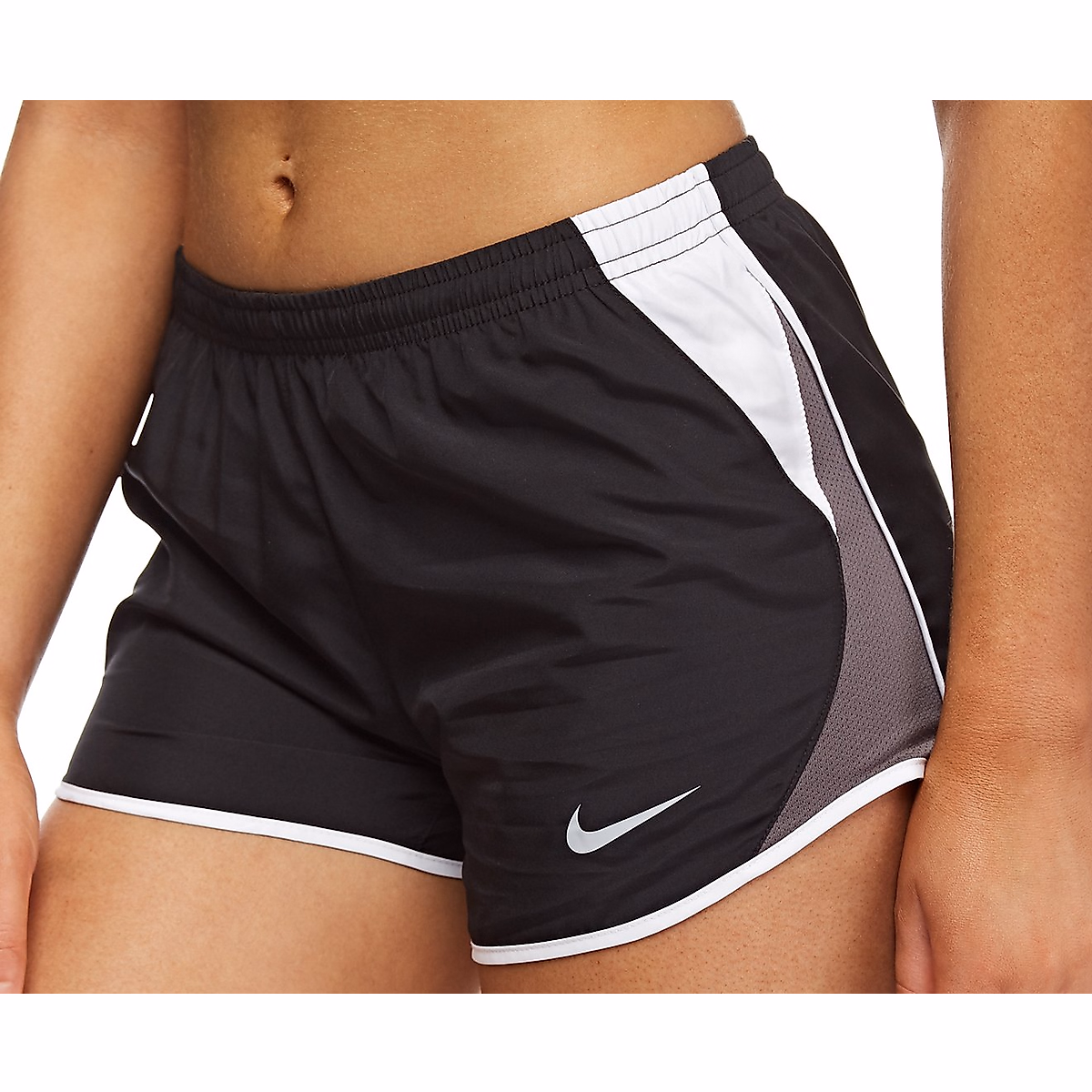 Nike Women's Dry 10K Running Shorts, Black/White/Dark Grey/Wolf Grey, X-Small