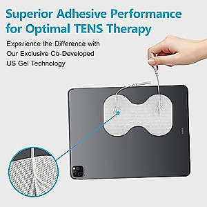 DOMAS TENS Unit Replacement Pads - 4.5" x 6" Large Butterfly Shaped Electrode Pads Premium Made in USA Gel, Individually Packaged, Universal Compatibility, Large Size - Pack of 5