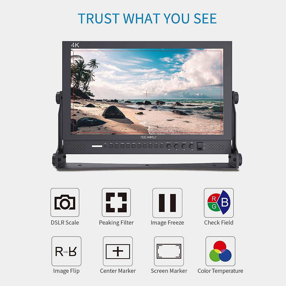 FEELWORLD P173-9HSD 17.3" Broadcast Director Production LCD Monitor with 3G SDI HDMI YPbPr Input Output Aluminum Design 1920×1080
