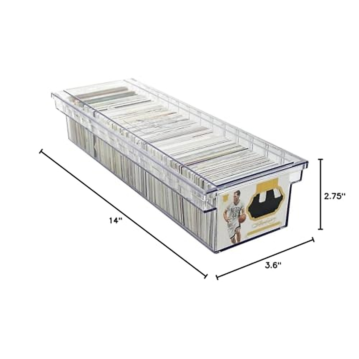 BallQube Trading Card Storage Box with Dividers Clear Stackable Storage Box with Dividers Card Boxes for Baseball Cards Trading Card Box for Football Cards Holds 800 Sports Cards