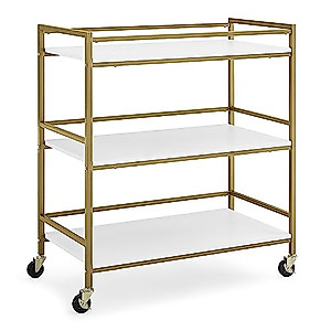 Delta Children Jade Changing Table/Cart, White Melamine/Bronze