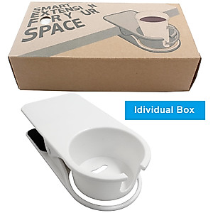 Jiozermi 3Pcs Drinking Cup Holder Clip, Desk Drink Holder Clip Adirondack Chair Cup Holder with Clip Cup Clip Holder for Water Drink Beverage Soda Coffee Mug(Red, Black and White)