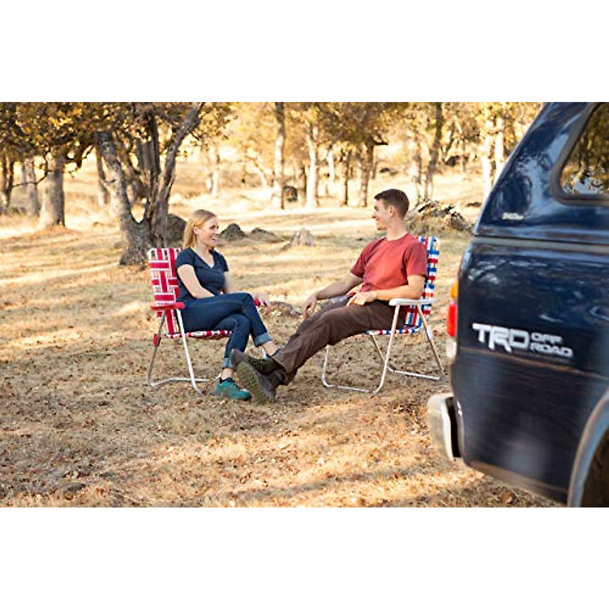 Outdoor Spectator (2-Pack Classic Reinforced Aluminum Webbed Folding Lawn/Camp Chair (Red)