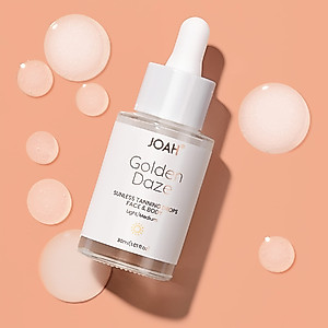 JOAH Self Tanner, Sun & Seoul Golden Daze Sunless Tanning Drops, Moisturizing Self Tanning for Face & Body, Vegan & Cruelty-Free, Medium/Deep 30ml