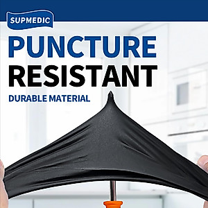 Supmedic Disposable Nitrile Gloves, Chemical Resistant, Powder-Free, Latex-Free, Food Safe, Medical Exam Gloves, Black, Large, 100 Pcs