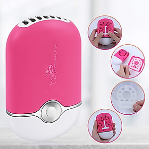 Eyelash Fan Dyer with 2 Pcs Lash Tweezers,USB Mini Portable Fan Rechargeable Air Conditioning Blower with Straight and Curved Tip Tweezers for Eyelash Extension Girls Women(Rose Red)