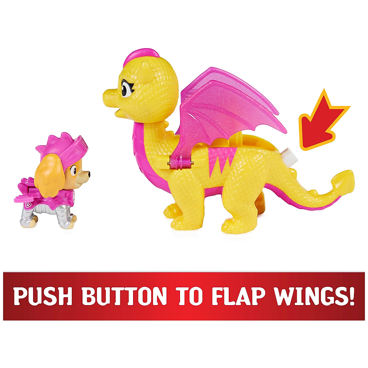 Paw Patrol, Rescue Knights Skye and Dragon Scorch Action Figures Set, Kids Toys for Ages 3 and up