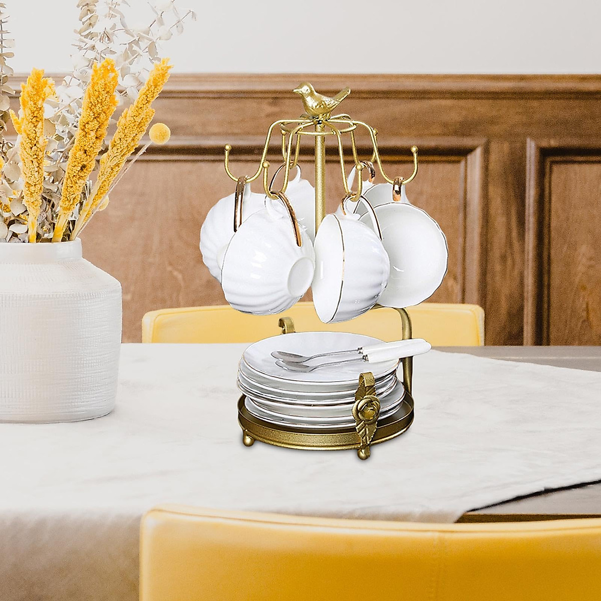 IEUDNS Coffee Cup Holder Cups Organizer Stand Mug Cup Holders Tea Cup Storage Rack for Restaurant Office Living Room Kitchen Counter, Gold